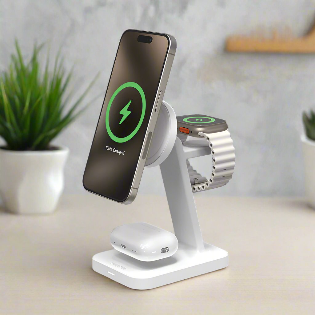 snap+ 3-in-1 wireless charge stand - mophie